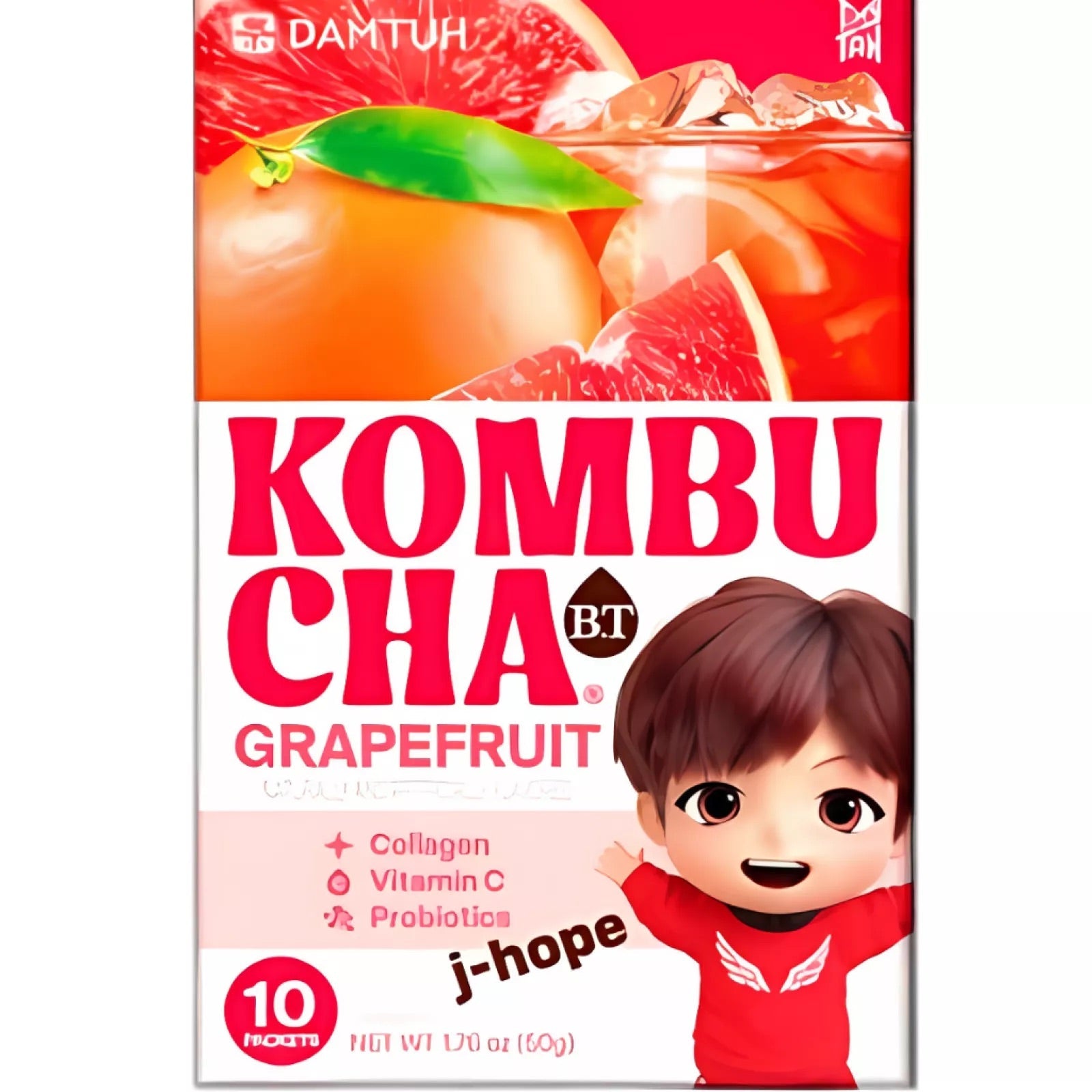 DAMTUH BT21 BTS Kombucha Grapefruit 50g (10x5g) - MAOMAO